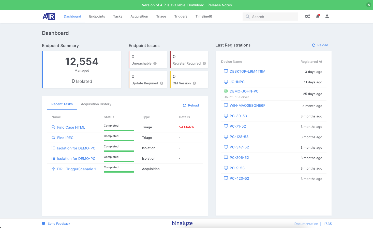 New in Binalyze AIR v1.7.40: IBM QRadar integration